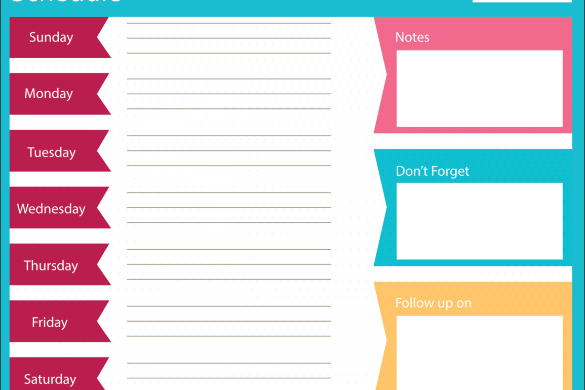 Busy weekend planner – Free printable downloads from ChoreTell