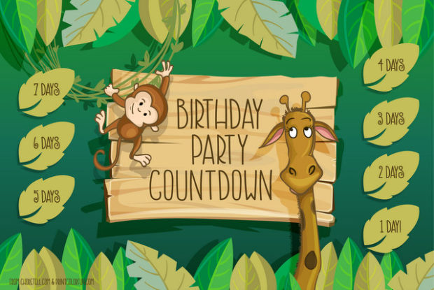 Birthday party countdown printable – Free printable downloads from ...