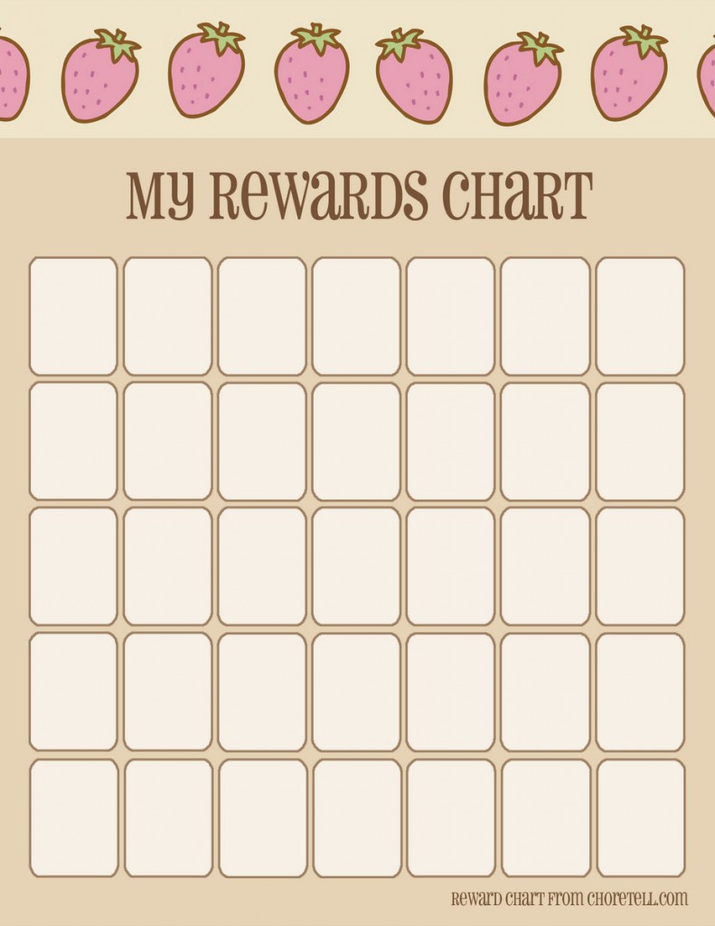Cherry & strawberry-themed printable “My rewards chart” – Free ...